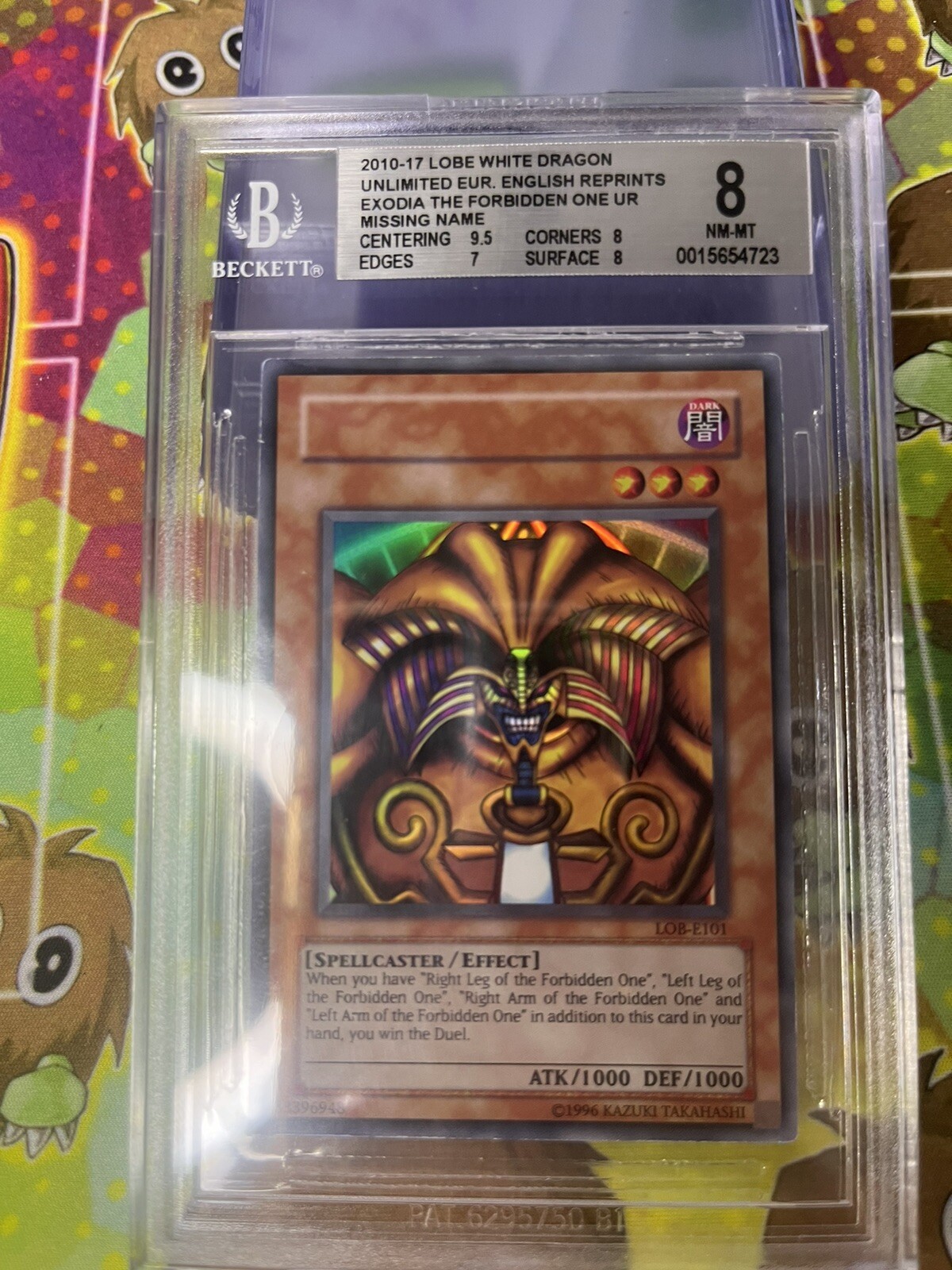 Yugioh BGS 8 Exodia The Forbiden One LOB-E101 Unlimited Europe No Name ...