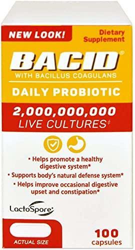 Bacid Probiotic Dietary Supplement Caplets 100ct 363736105068a2670 for ...