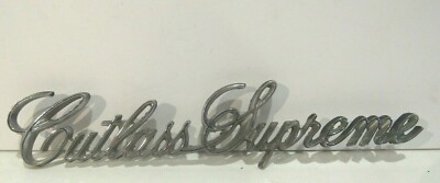 Vintage Cutlass Supreme script emblem logo name badge metal auto | eBay