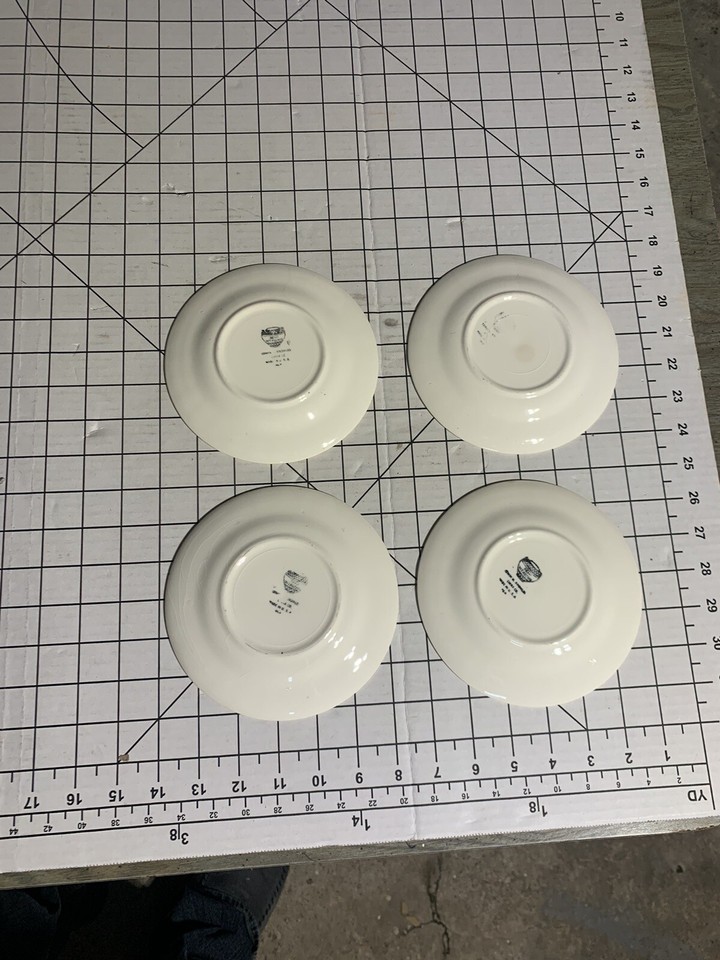 Lot Of 4 Vintage Edwin M Knowles China Plate Floral Pattern Semi ...