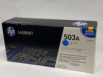 HP 503a CYAN Q7581A New Genuine Toner For CP3505, CP3800 | eBay