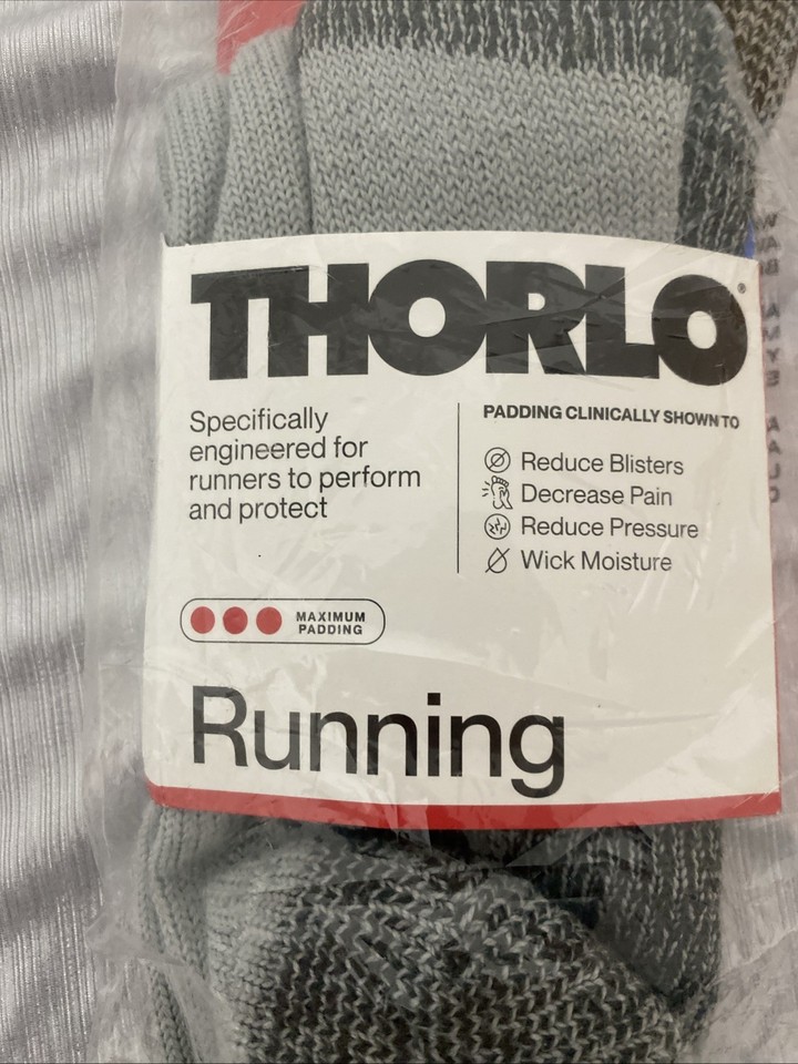 Thorlo Maximum Padding Ankle Running Socks Large Gray New | eBay