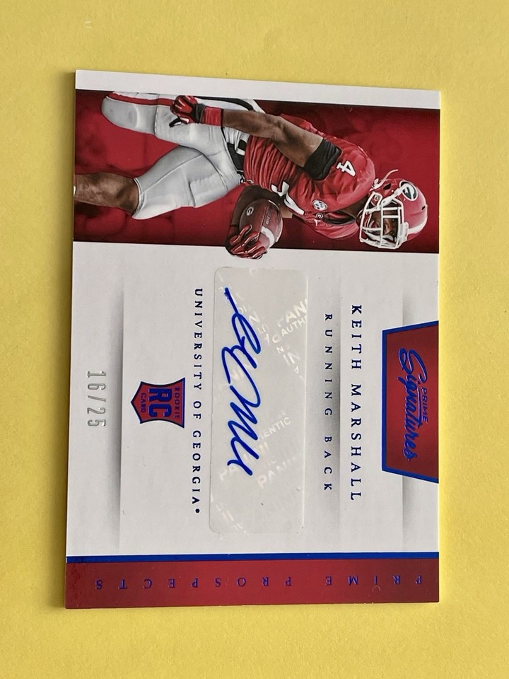 2016 Prime Signatures Proof Blue /25 Keith Marshall Rookie Auto RC #206 ...