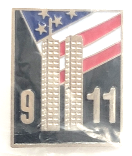 September 11 Twin Towers WTC 9-11 American Flag Pin Memorial Tribute ...