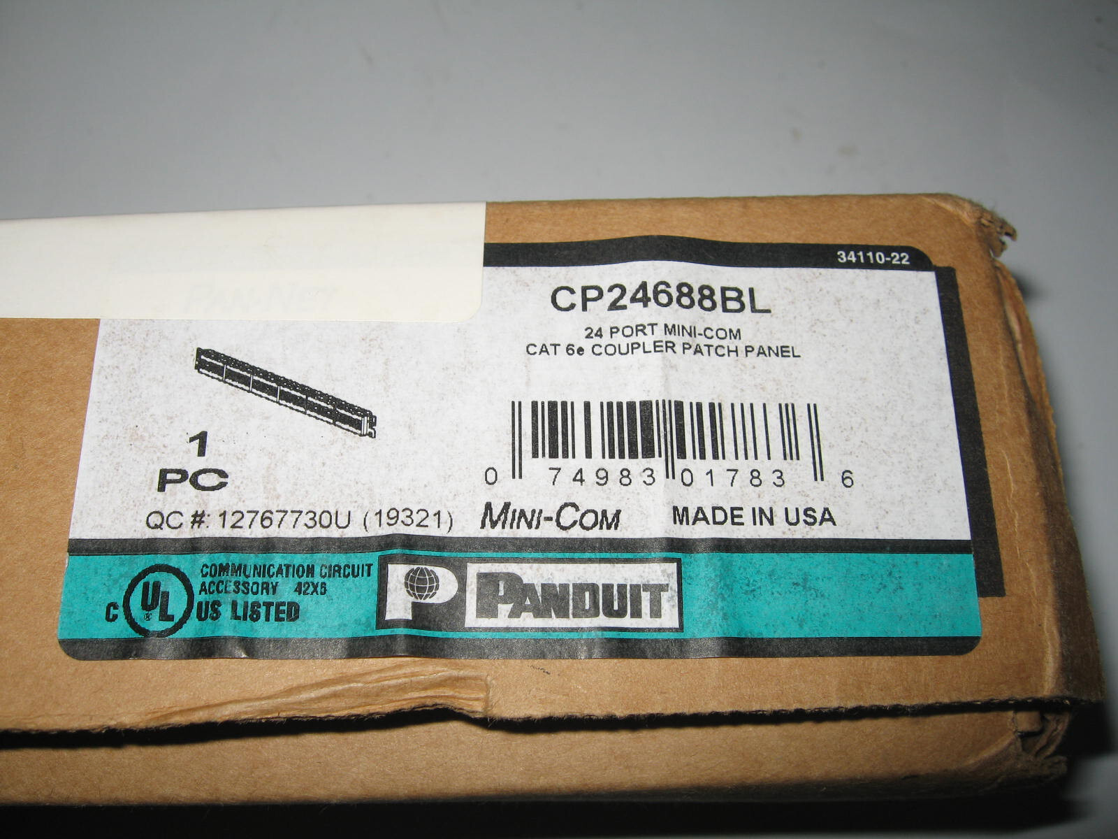 Panduit+CP24688BL+24-Port+CAT+6+Ethernet+1U+Rack+Patch+Panel for sale ...