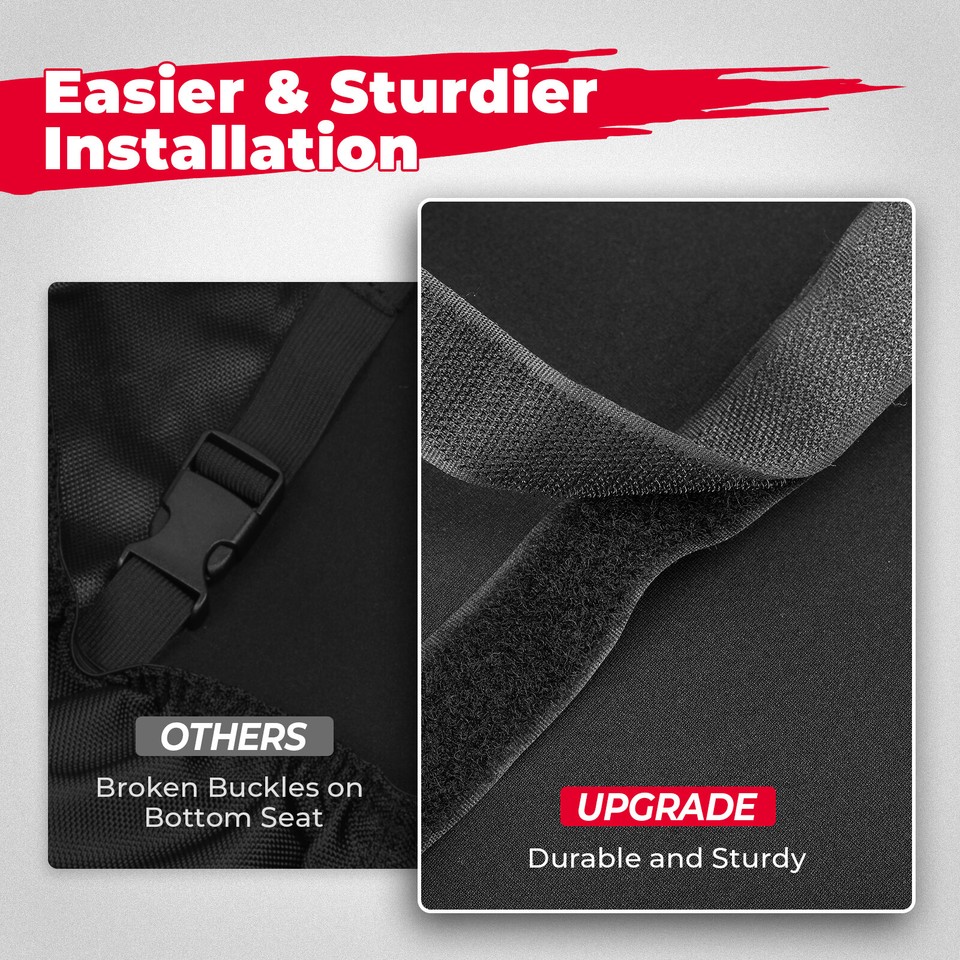 KEMIMOTO UTV Split Seat Cover Headrest for Polaris Ranger XP 1000 ...