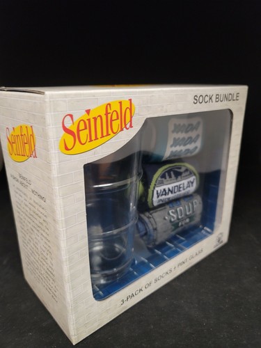 Seinfeld Sock Bundle Gift Set with 3 Pair of Crew Socks And a Pint ...