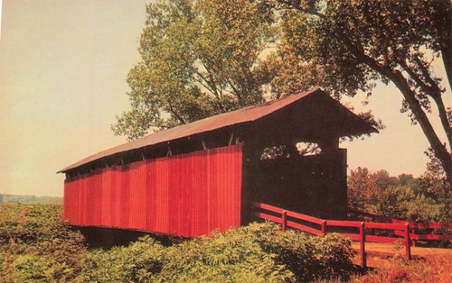 Smithville Missouri Red Covered Bridge Vintage Standard Postcard ...