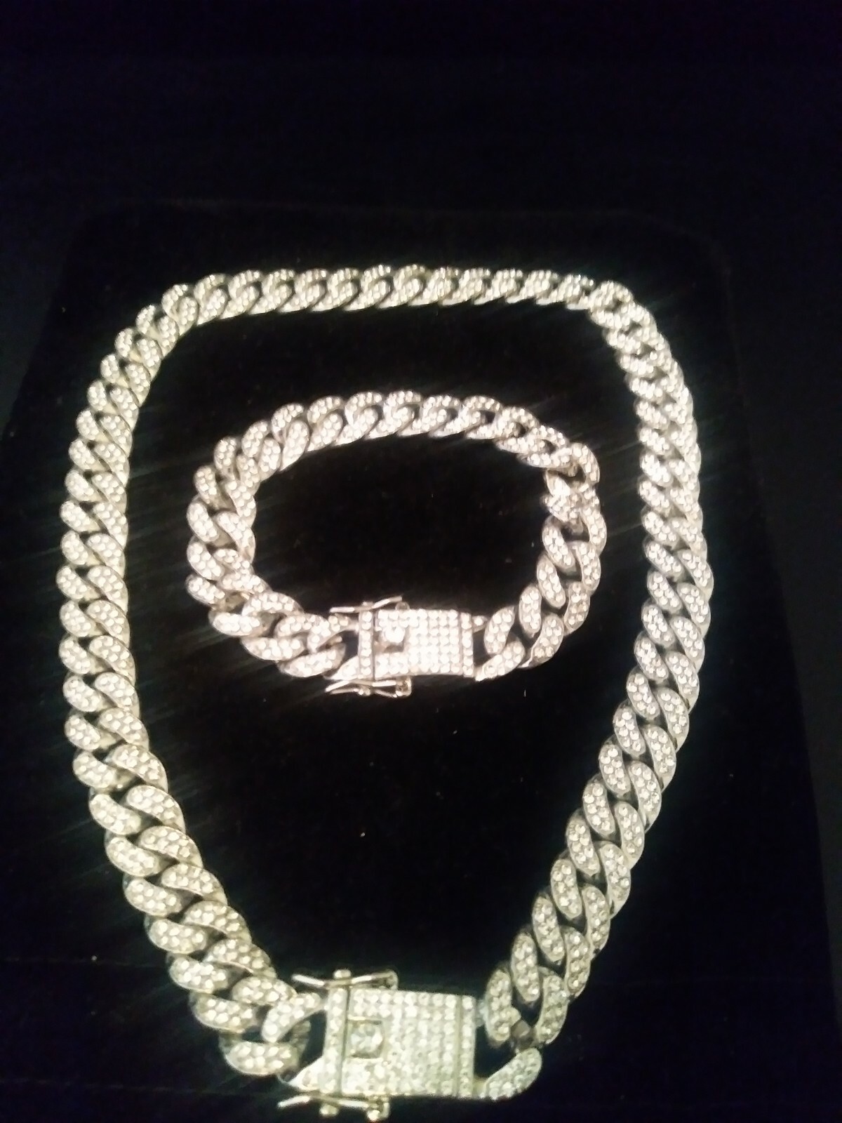 14K YG & STS LCS DIAMOND CHAIN NECKLACE BONUS BRACELET SZ 18 IN SZ 7.5 ...