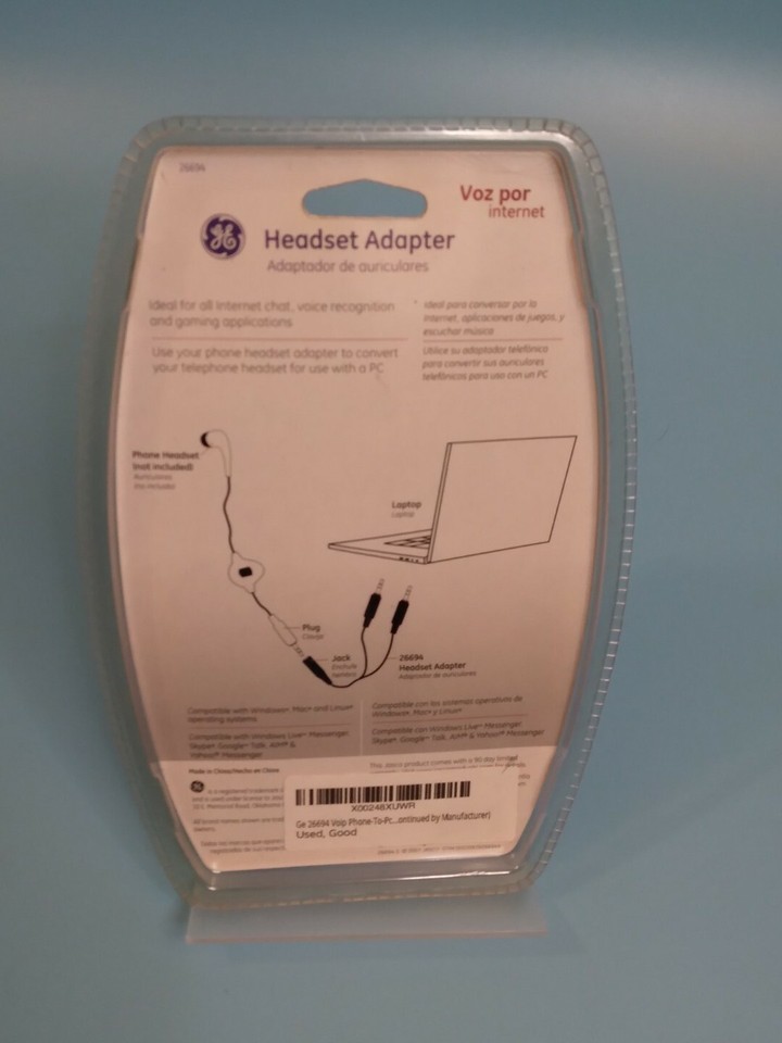 GE Headset Y Adapter 26694 Dual 1/8" male/stereo Female NOS | eBay