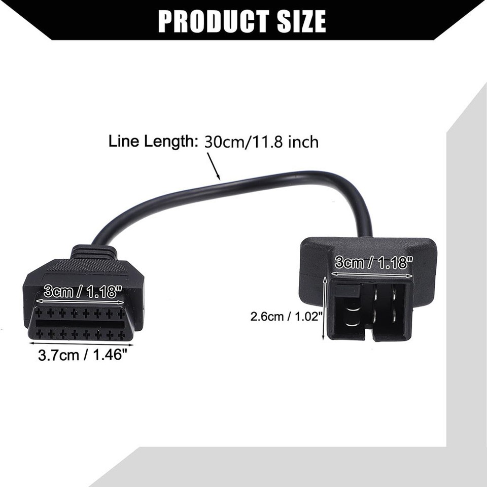 6 Pin OBD1 to OBD2 Adapter Cable For Chrysler Jeep Dodge Diagnostic ...