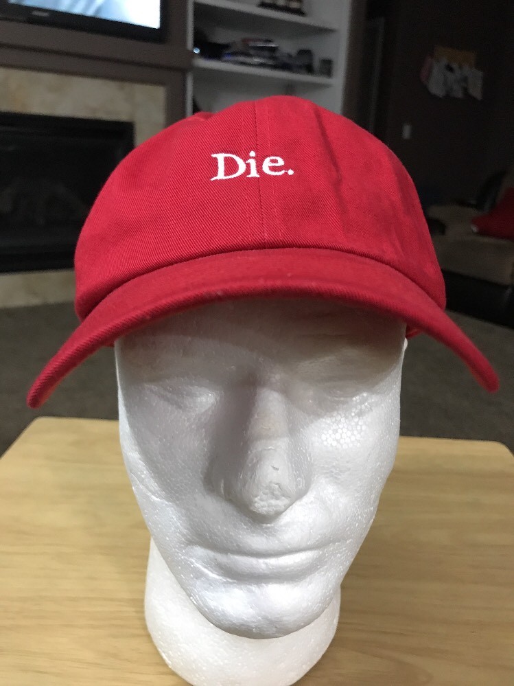 Red “die” Death Pass Away Baseball Cap Hat - Gem