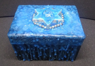 Small Blue Wax Sealed Dybbuk Box Jewish Star of David | eBay