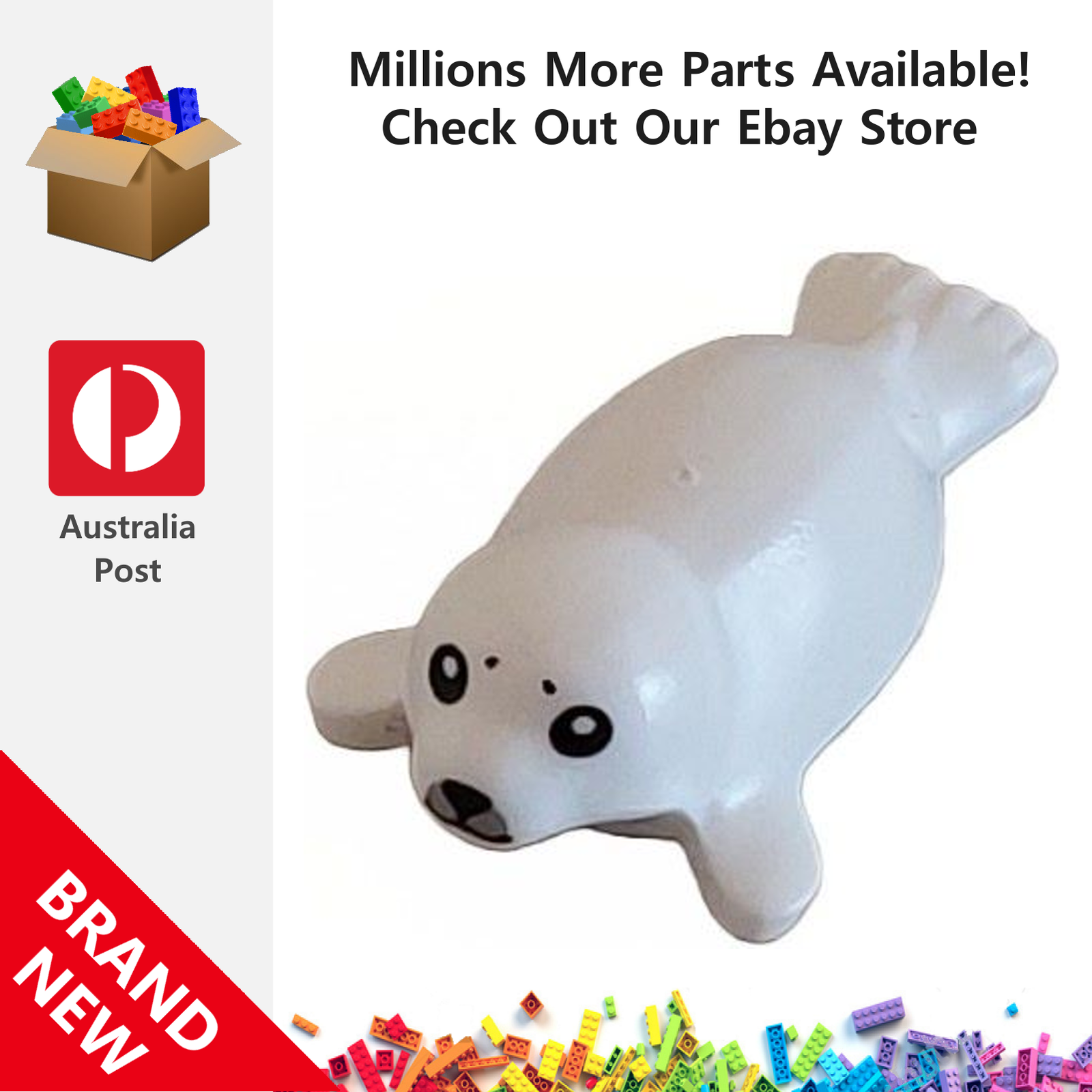 Genuine LEGO™ White Seal Baby with Black Eyes 3399 6434764 New | eBay ...