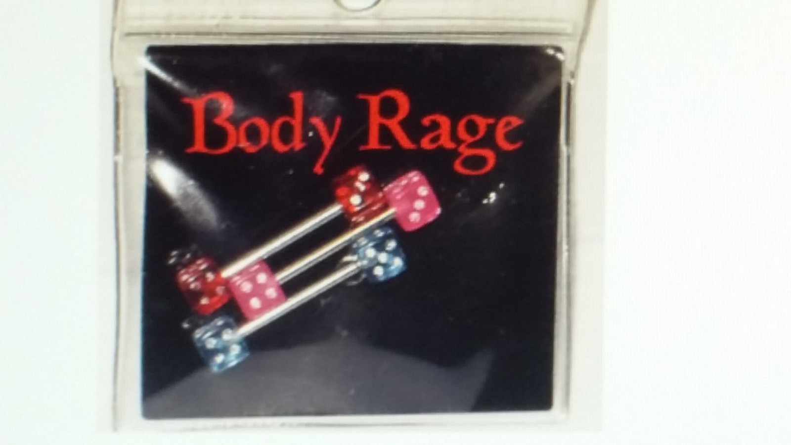 BODY RAGE BRAND PIERCED JEWELRY SET/3 14G POSTS DICE PIERCING BARBELL ...