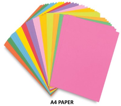 100 A4 PAPER SHEETS - 80GSM COLOURED PRINTER COPIER CRAFT PAPER -SELECT ...