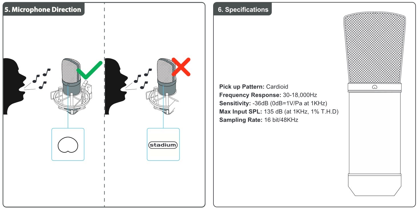 Stadium USBKIT USB MIC Studio Microphone For MAC & PC Youtube & Skype ...