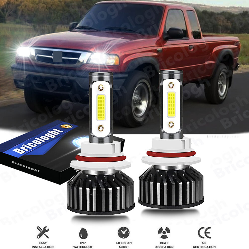 6500K 9007 LED Headlight Bulbs Hi/Lo Beam for MAZDA B2300 B2500 B3000 ...