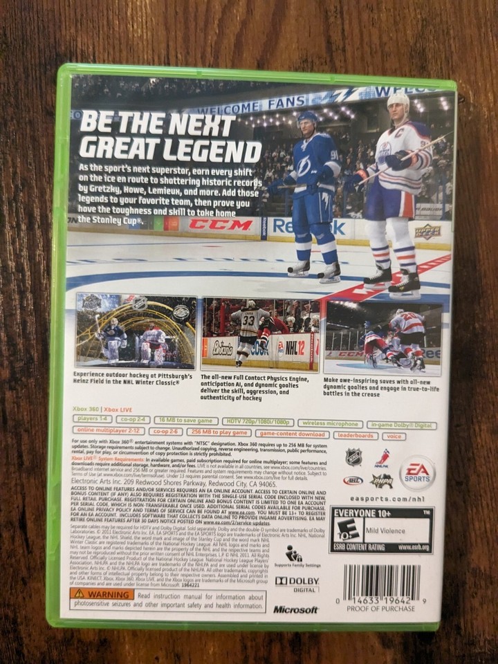 NHL 12 - Microsoft Xbox 360 - Complete Hockey Video Game 14633196429| eBay