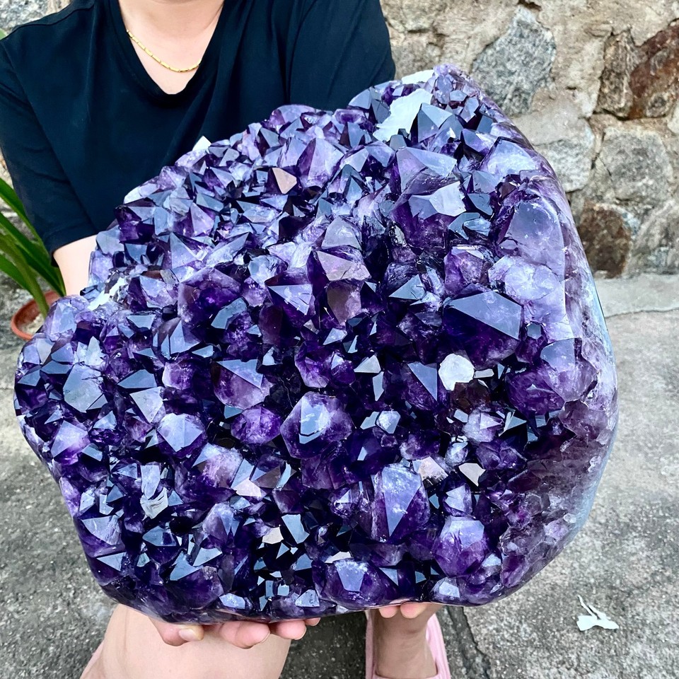 60LB Natural Rare Brazilian Amethyst Crystal Point Stone Cluster Quartz ...