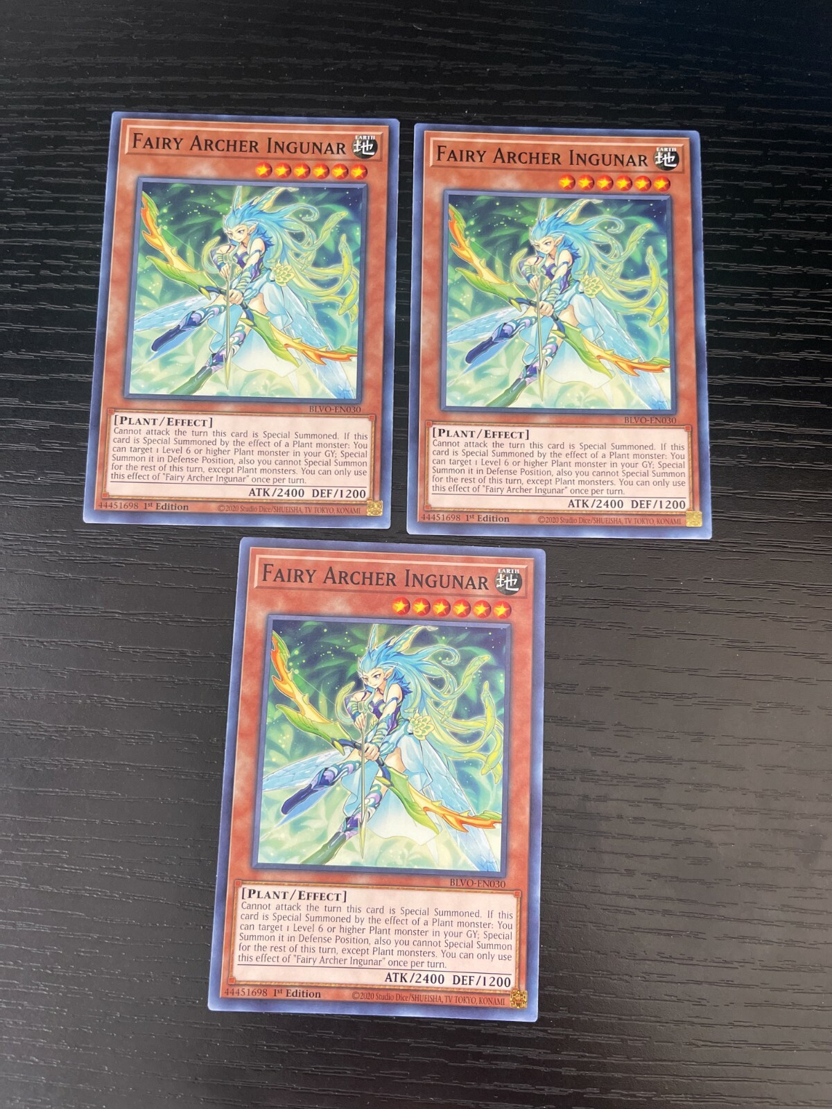 Yugioh - 3x Fairy Archer Ingunar - Common - 1st Edition - BLVO-EN030 ...