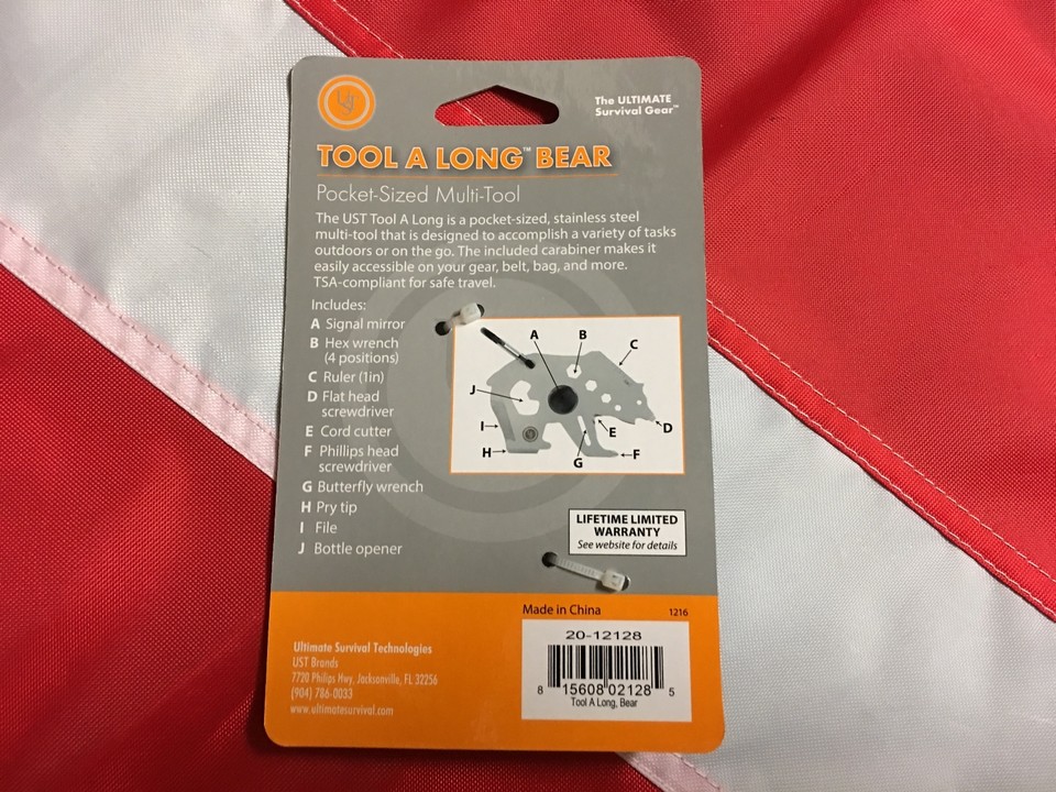 BEAR tool a long multi tool novelty fun gift safety survival pocket ...