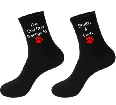 This Dog Dad/Mum Belongs To Gift for Pet Lover Dog Mum Dog Dad Socks ...
