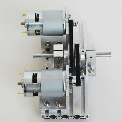 12V 24V DC Dual Spindle Motor Drive Kit DC Motor Torque Timing Belt ...