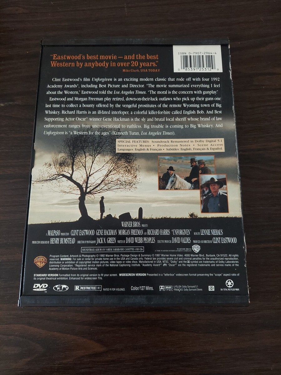 Unforgiven Dvd 1992 Clint Eastwood Gene Hackman