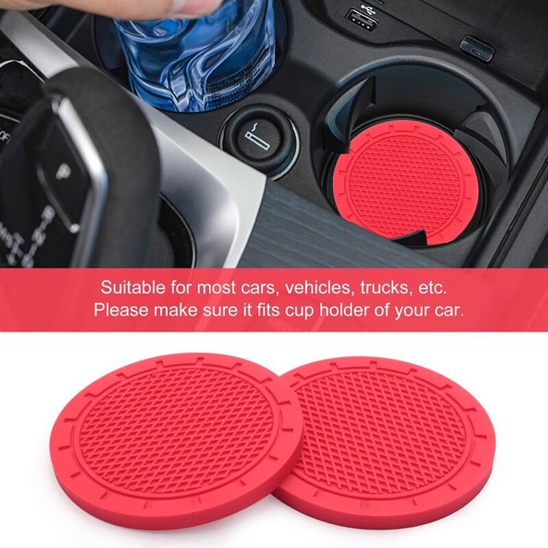 4 Pack Car Cup Holder Coaster, Non-Slip Universal Insert Coaster, for ...