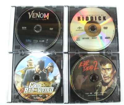 Four SCARY DVDs Evil Dead 2, Venom, Chronicles Of Riddick, Good, Bad ...