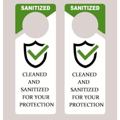 Sanitized and Cleaned Door Hang Tags3.5×9.5 Inch Clean Door Hang Tags ...
