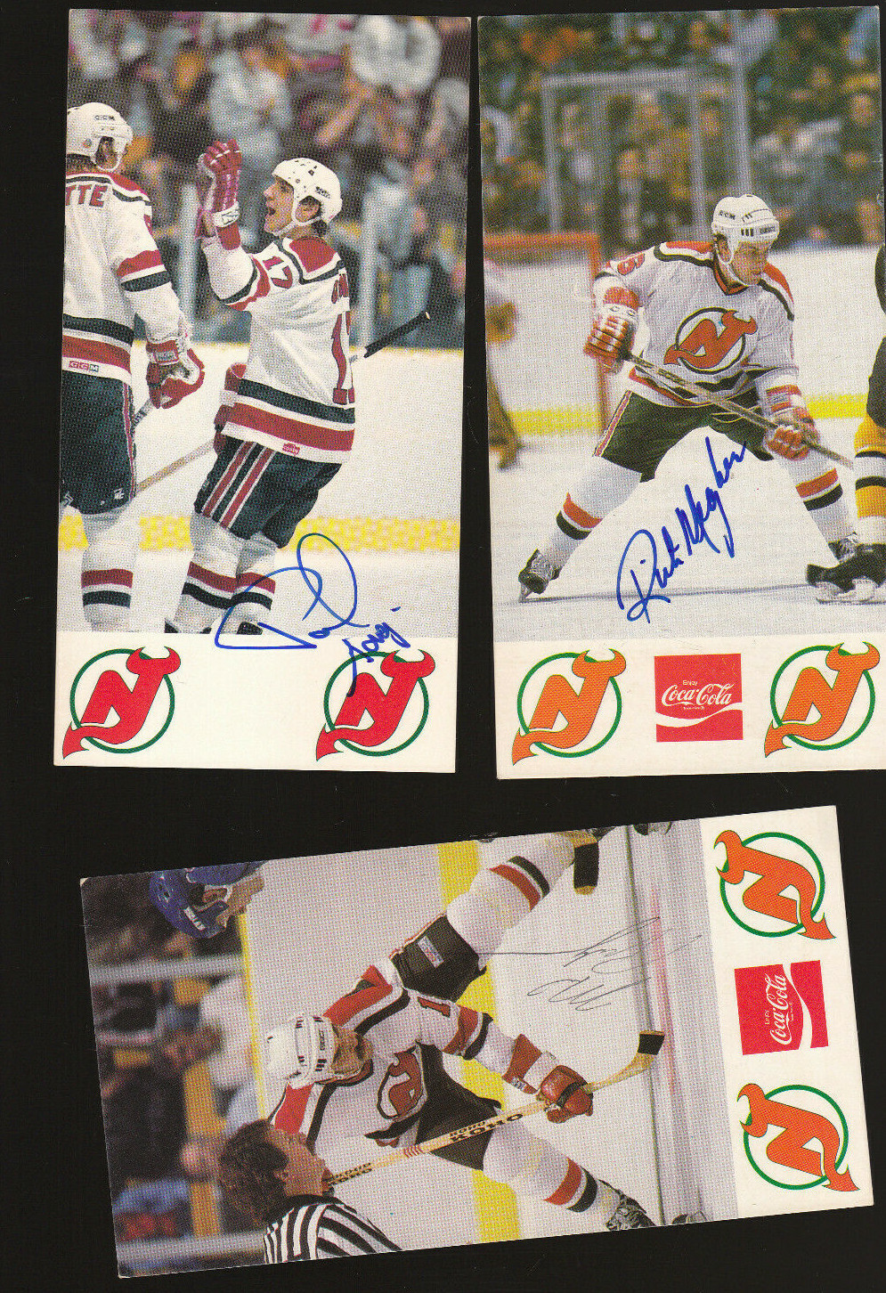 9 LOT SIGNED POSTCARDS NEW JERSEY DEVILS AARON BROTEN JOE CIRELLA RICK ...