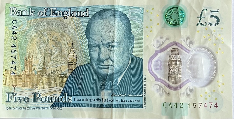 £5 New Polymer Bank of England Note - Featuring King Charles lll UK ...