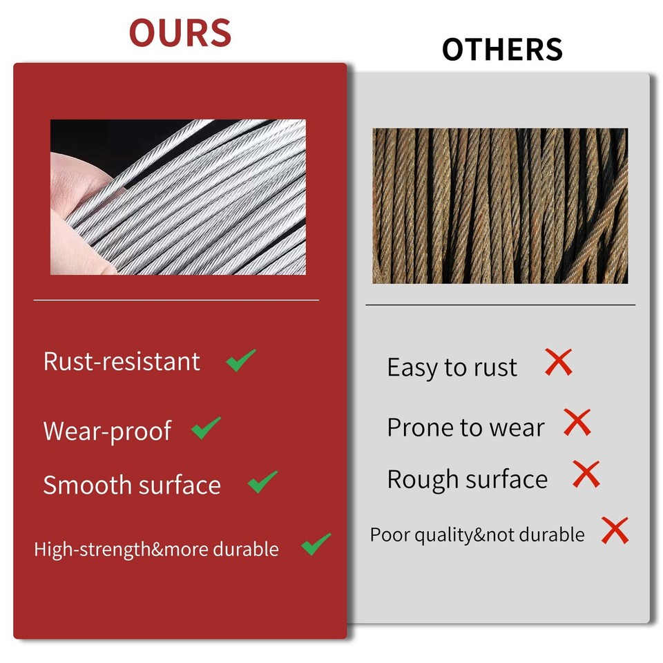 1000FT 1/8 T316 Stainless Steel Cable for Deck Railing, 7x7 Aircraft ...