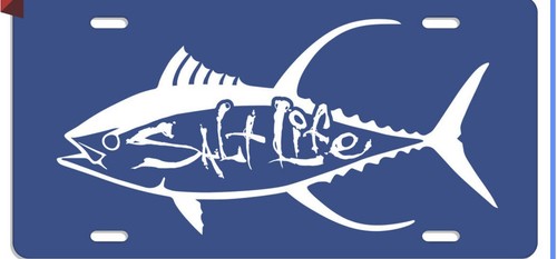Salt Life License Plate - Royal Tuna - Blue & White - SAT928 | eBay