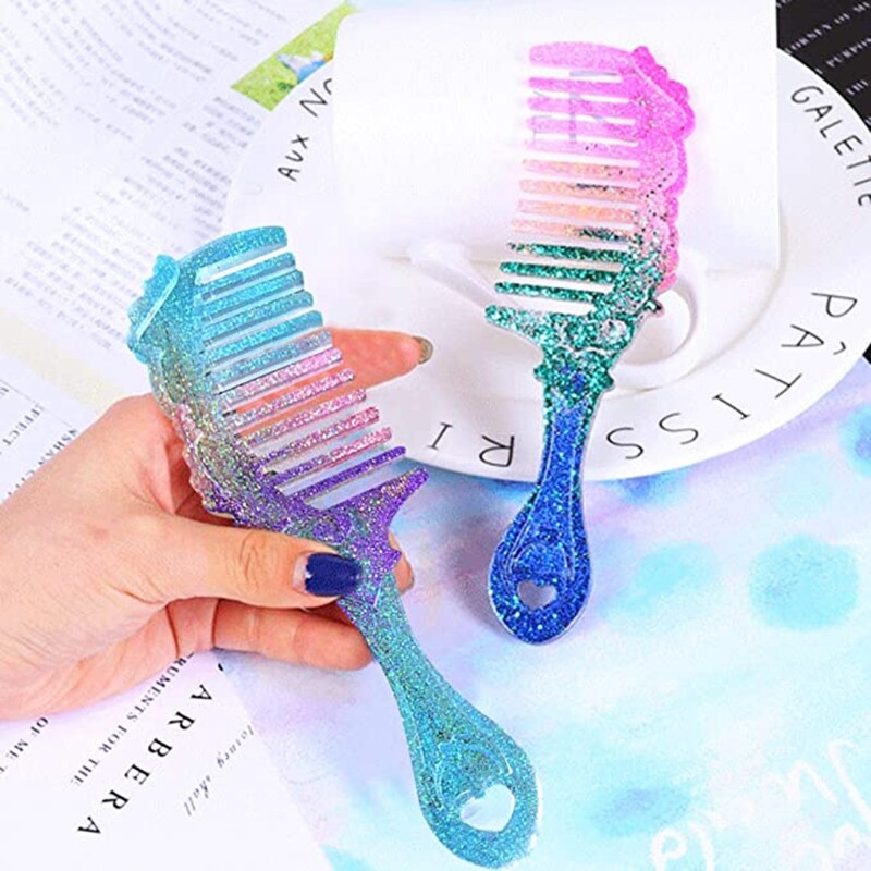 2Pcs Hair Pick Mold Comb Resin Mold Comb Silicone Mold Epoxy Casting ...