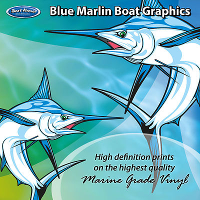 Blue Marlin Graphics - set of 255mm Boat Graphics | eBay