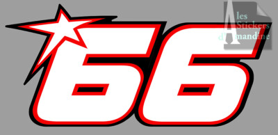 NUMERO 66 COURSE RACING NUMBER MOTO GP STYLE HAYDEN AUTOCOLLANT STICKER ...