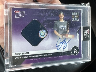 2020 Topps Now 483A PURPLE Corey Seager 9/25 Auto/base Relic WS MVP | eBay