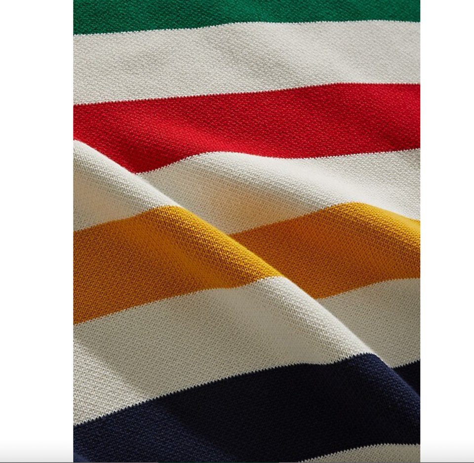 Hudson's Bay HBC Stripes Multistripe Cotton Knit Throw Blanket 63.5"W x ...
