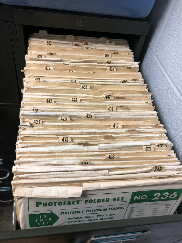 Vintage *NOS* Sams Photofact Folders 236 - 515, Full Schematic Folder ...