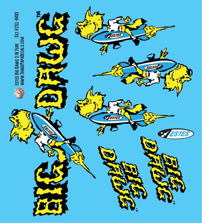 Estes Big Dawg 3in Body Tube Decal Set | eBay