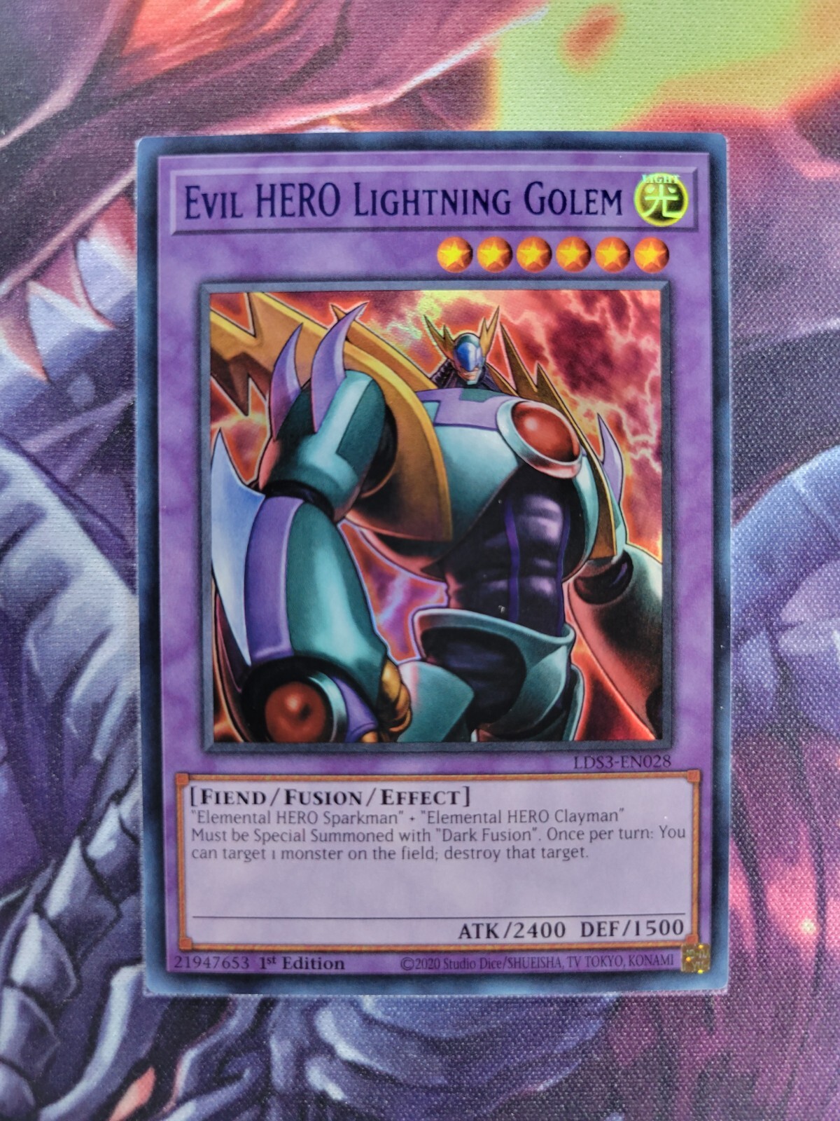 Yu-Gi-Oh! TCG Evil HERO Lightning Golem (Blue) Ultra Rare LDS3-EN028 ...