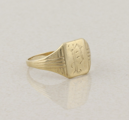 10k Yellow Gold Letter P Initial Ring Monogram Ring Size 8 Mens Pinky ...