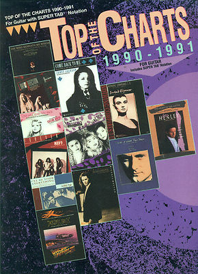 "TOP OF THE CHARTS 1990-1991" PIANO/VOCAL/GUITAR CHORDS MUSIC BOOK RARE ...