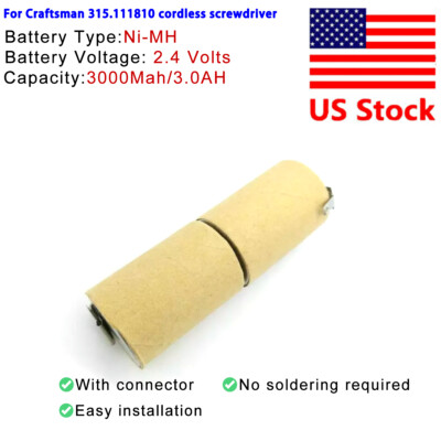Battery Pack for craftsman 315.111810 cordless screw driver 3000mAh 2 ...