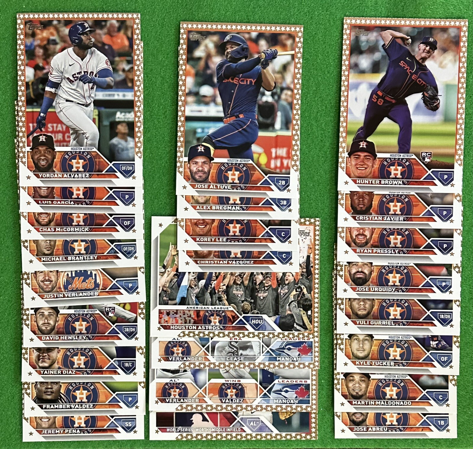 HOUSTON ASTROS 2023 Topps Series 1 & 2 GOLD STAR TEAM SET 25 Cards ...