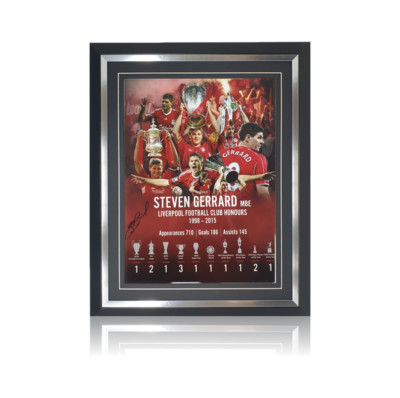 Steven Gerrard Hand Signed 12" X 16" Honours Montage in Classic Frame ...