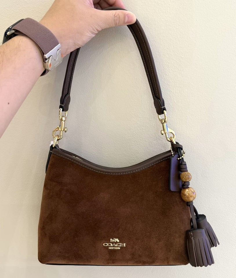 NWT Coach Laurel Small Shoulder Bag With Tassels CCF14 suede Vintage ...